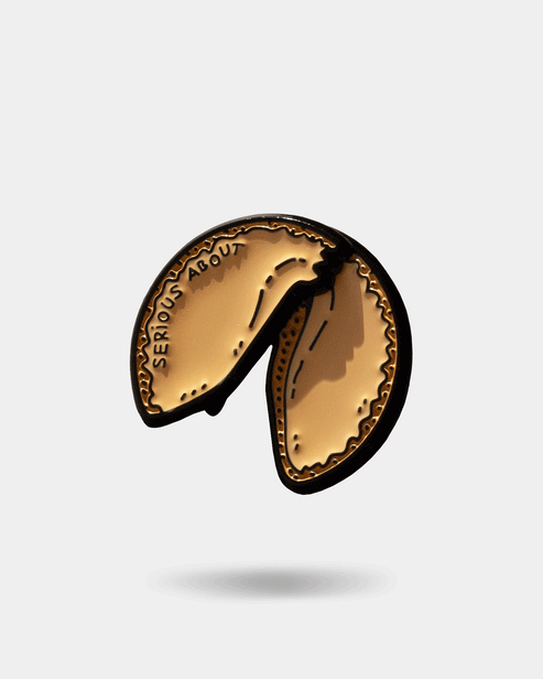 FORTUNE COOKIE, sliding enamel pin – SERIOUS ABOUT